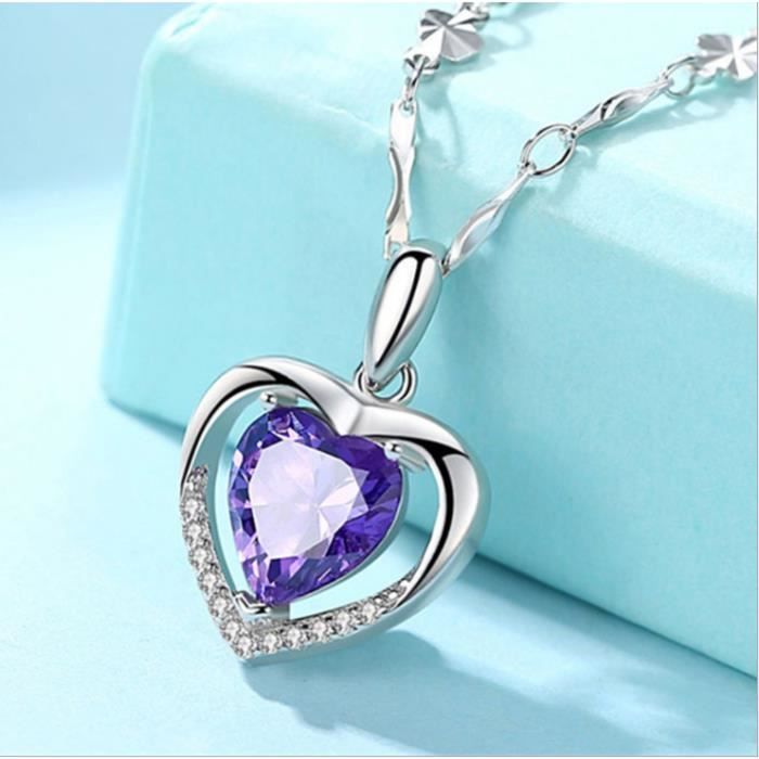 Collier Femme - RMEGA - Pendentif avec Zircon - Violet - Achat / Vente ...