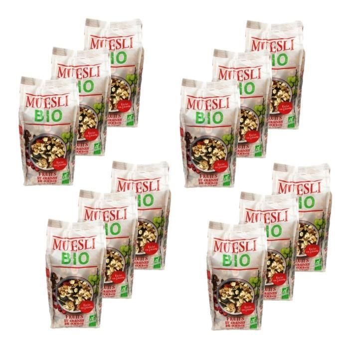 Lot 12x Muesli BIO fruits & graines de courge - Sachet 375g - Cdiscount ...