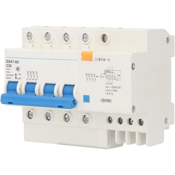 Disjoncteur Disjoncteur Mini 4P MCB Montage sur rail DIN 6000A Capacité ...