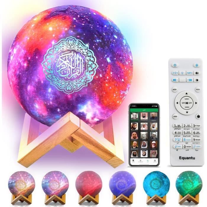 Haut-Parleur Coran, Quran Lampe Lunaire 3D, Lecteur Bluetooth Musulman ...