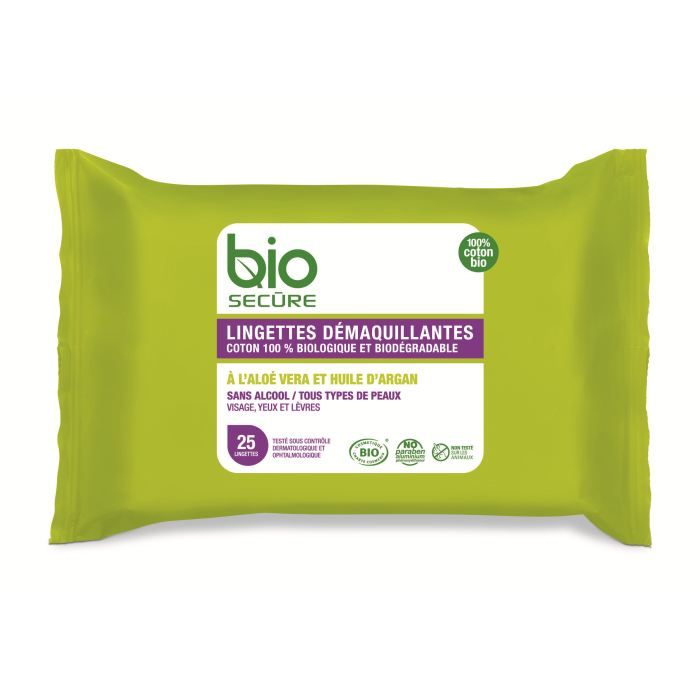 Bio Secure Lingettes Démaquillantes 25 lingettes - Cdiscount Au quotidien