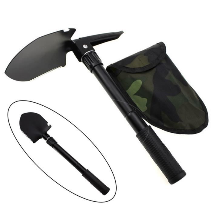 PELLE,No Extended Black Pelle militaire pliante multifonctionnelle ...