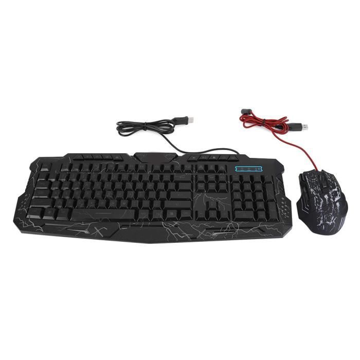 Ensemble souris clavier filaire, clavier de jeu ergonomique et souris ...