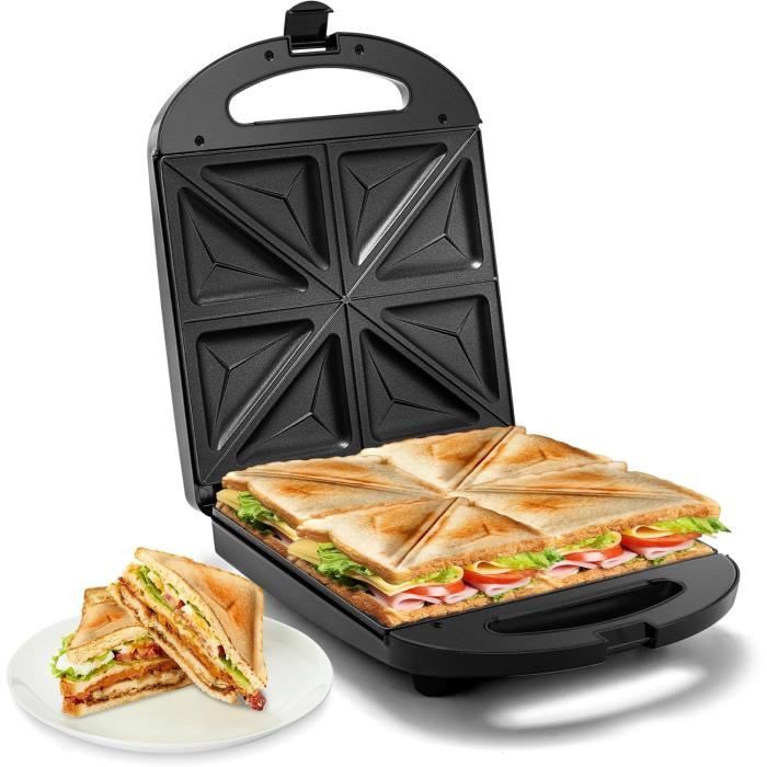 Appareil Croque Monsieur, Machine À Panini 4 Tranches Avec Plaques ...