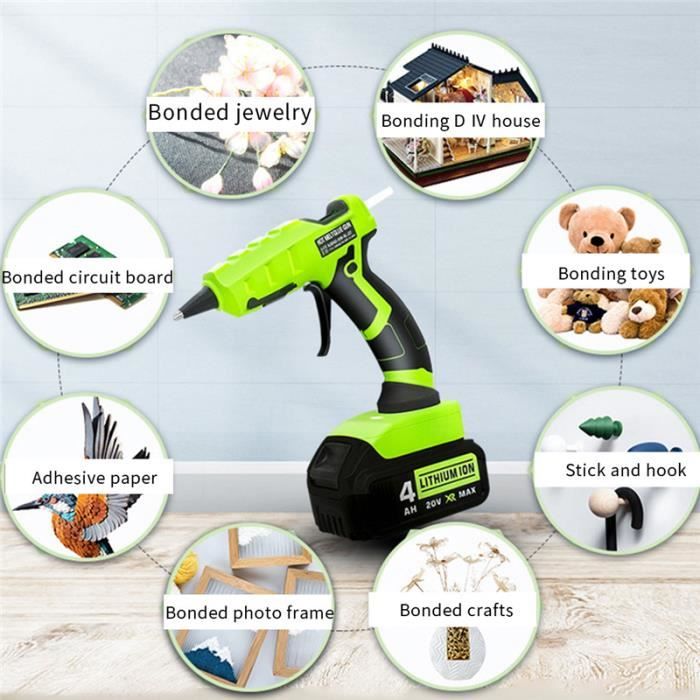 Pistolet à Colle Thermofusible pour Batterie 18V avec 20 Bâtonsda ...