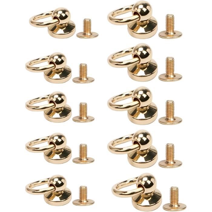 Rivets avec en Métal Anneau Rivets Laiton Tête Ronde Rivet Doré avec ...