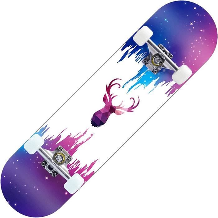 BOLLAER Maple Skateboard complet 80 x 20 cm eois d'érable pour débutant ...
