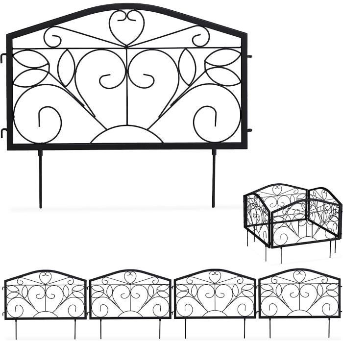 Bordure Potager, Clôture Jardin 4 Éléments, Fer, Antique, Ornements, H ...