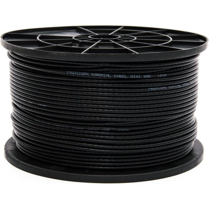 Câble Satellite Mini Coaxial De 100M En Noir - Extra Fin Avec Un ...