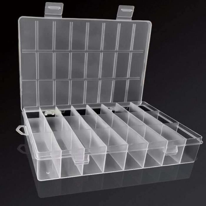 HA05155-Boîte de rangement en plastique à 24 compartiments. boîte de ...