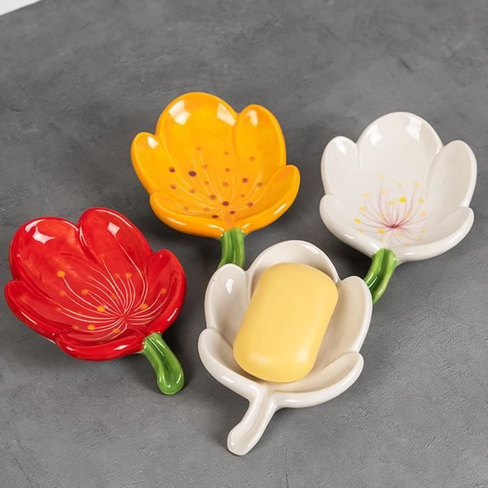 Porte-Savon À Feuilles Boîte À Savon En Céramique, Égouttoir, Étagère À ...