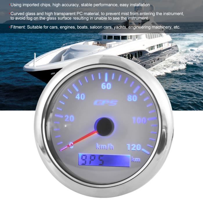 Compteur de vitesse GPS - FDIT - 85 mm - Rétroéclairage 7 couleurs ...