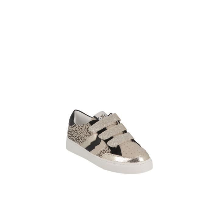 Basket imprimée à scratch brillant Or Jaune - Cdiscount Chaussures