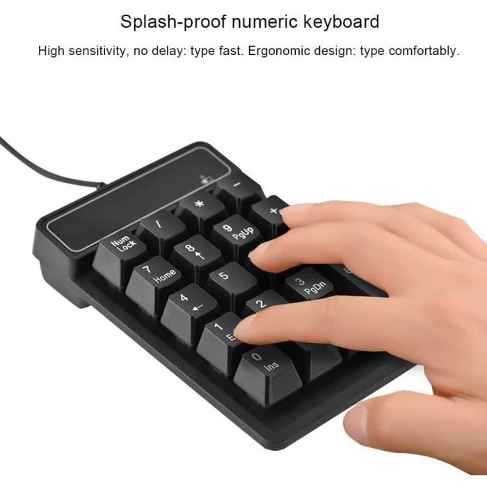 Clavier Numérique Filaire, Pavé Numérique Etanche À 19 Touches Mini ...