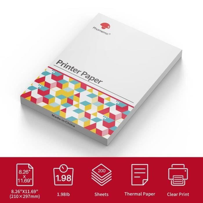 Plier le papier-Phomemo A4 Papier Thermique Papier Multifonction Papier ...