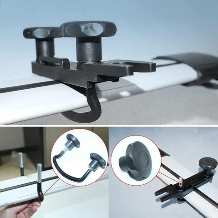 MOERAE Lot de 4 supports de fixation universels pour coffre de toit avec 8 écrous de ...