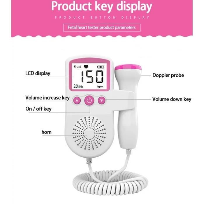 Doppler Fœtal - Doppler 3,0 MHz - Nouvelle Version - Rose - Cdiscount ...
