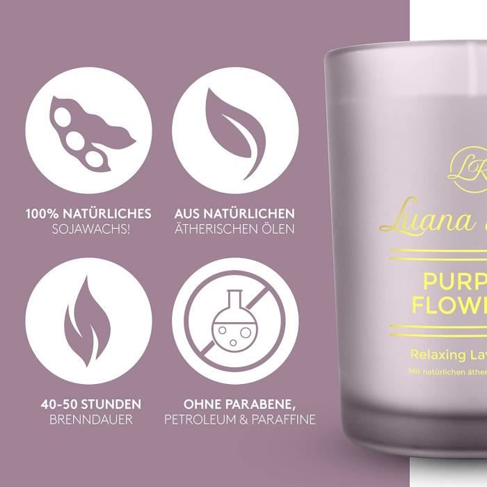 Luana Rose coffret cadeau bougie parfumée – bougie 100 % cire de soja ...