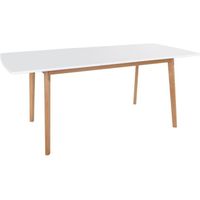 Table à manger scandinave LIER blanc et bois - Cdiscount Maison