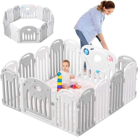 Parc Bebe 12+2 panneaux Modulable Grand, Parc Enfants avec Serrure ...