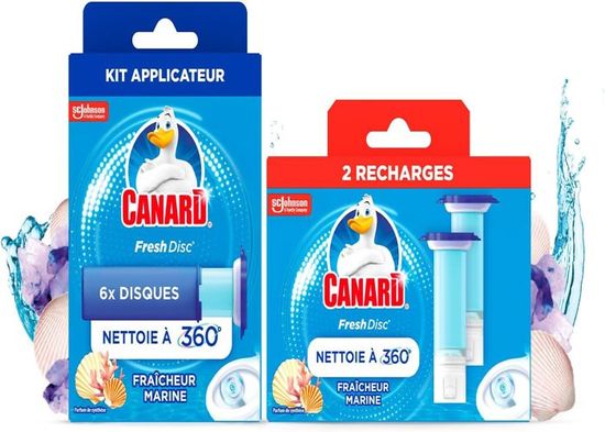 Canard WC Fresh Disc Fraicheur Marine - Bloc WC Sans Cage Nettoyant - 1 ...