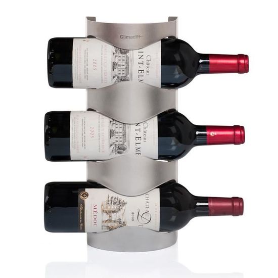 Support 3 bouteilles de vin mural ou à poser, en inox - La cave Cdiscount