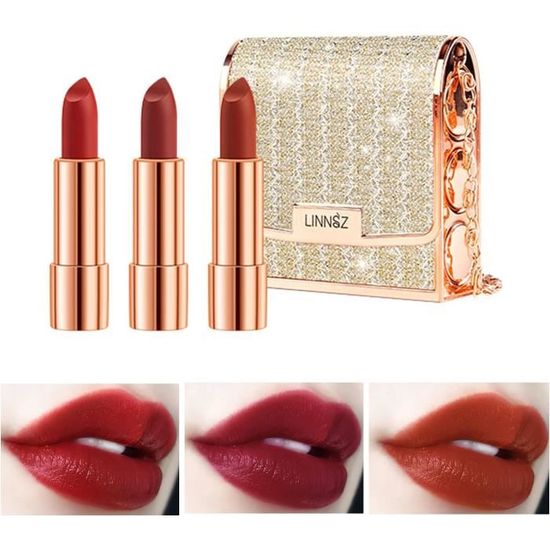 Ensemble De Maquillage Derouge À Lèvres Mat Pour Femme,3 Pièces De ...