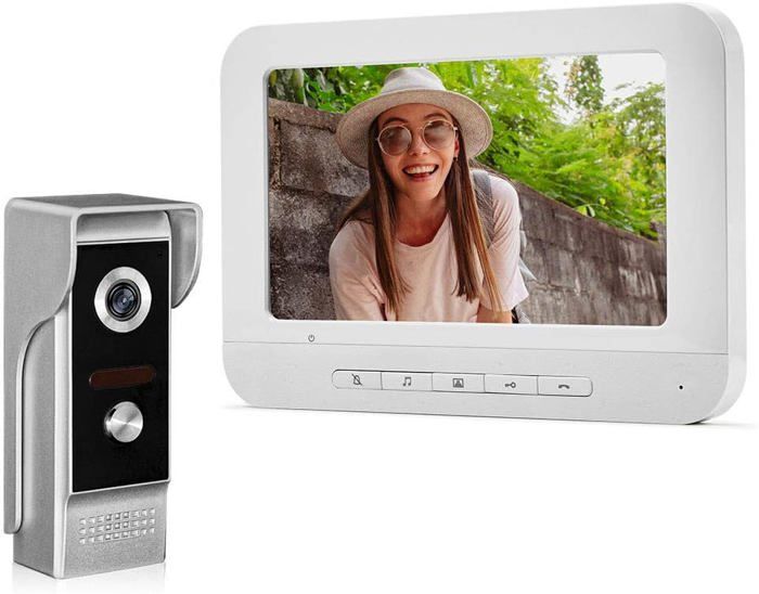 Interphone vidéo Filaire avec Sonnette Écran Couleur 7 Pouces avec ...