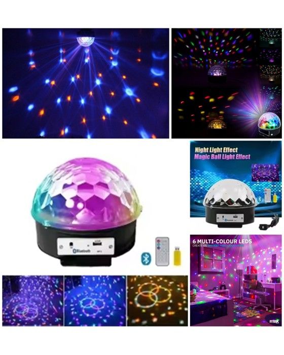 Jeu de lumière Astro Ball Magic DJ Ball 6 x LEDS 1W USB-BLUETOOTH ...