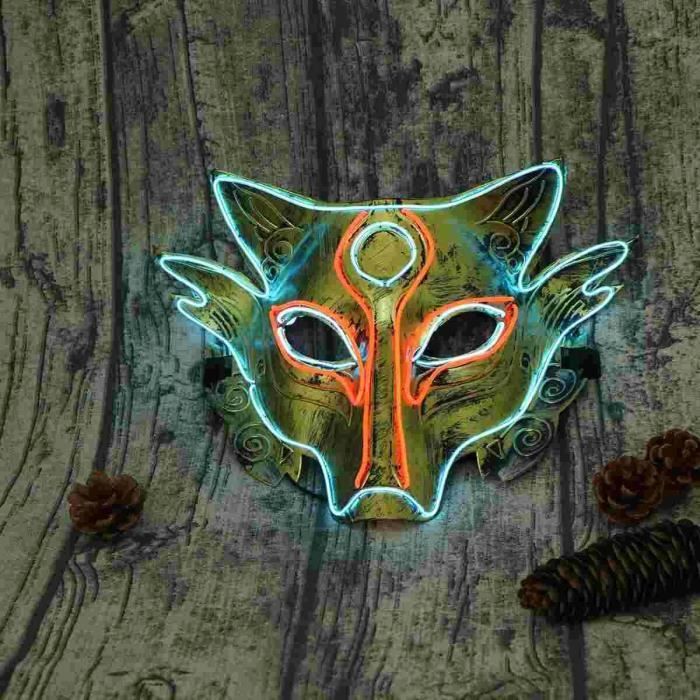 Comme montré - Loup lumineux LED effrayant pour costume, Fêtes masquées ...