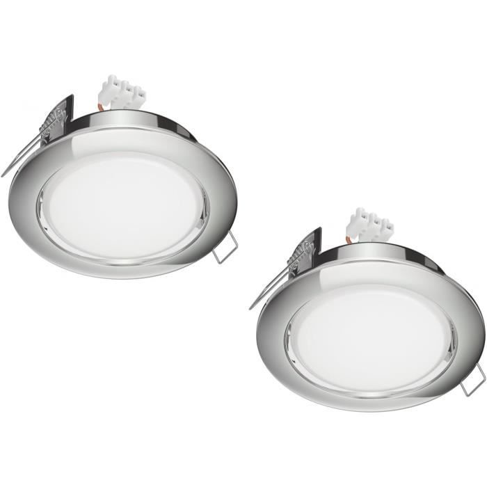 2 pièces Spot LED encastré Zobe II plat GX53 chromé rond 4,05W 372lm ...