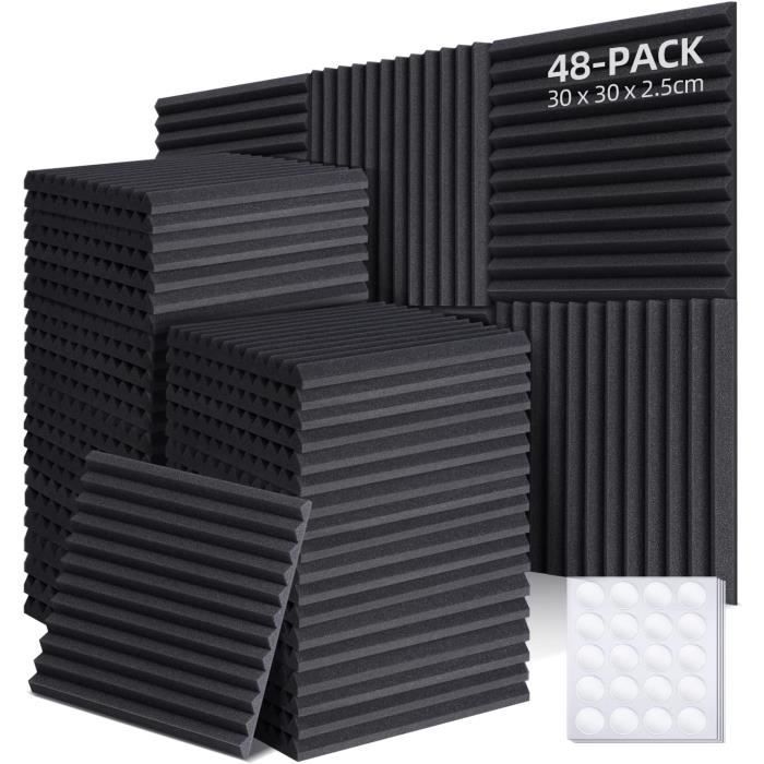Panneaux de Mousse Acoustique 48 Pièces, Qualité Supérieure et Ultra ...