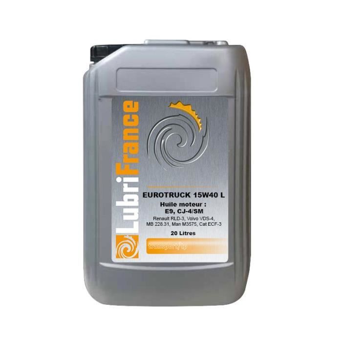 HUILE MOTEUR TP LUBRIFRANCE EUROTRUCK 15W40 L Jerrican 20L - Cdiscount Auto