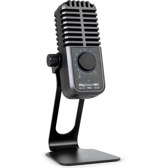 IRig Stream Mic Pro, Microphone à Condensateur avec Interface Audio ...