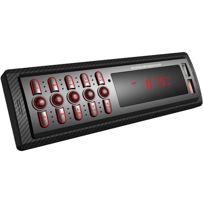 Autoradio Bluetooth Mains Libres, Stéréo De Voiture 1 Din Avec Deux Ports Usb Et Lecteur Mp3 De ...
