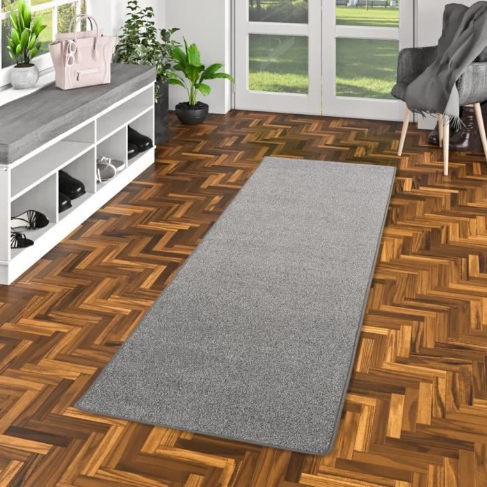 Tendance Tapis De Passage En Velours Joy Gris Chiné 100x300 Cm Cdiscount Maison