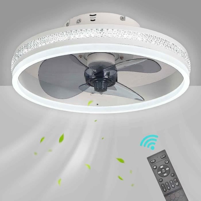 Wandun Moderne Led Fan Plafonnier Ventilateur Plafond Avec Lumiere ...