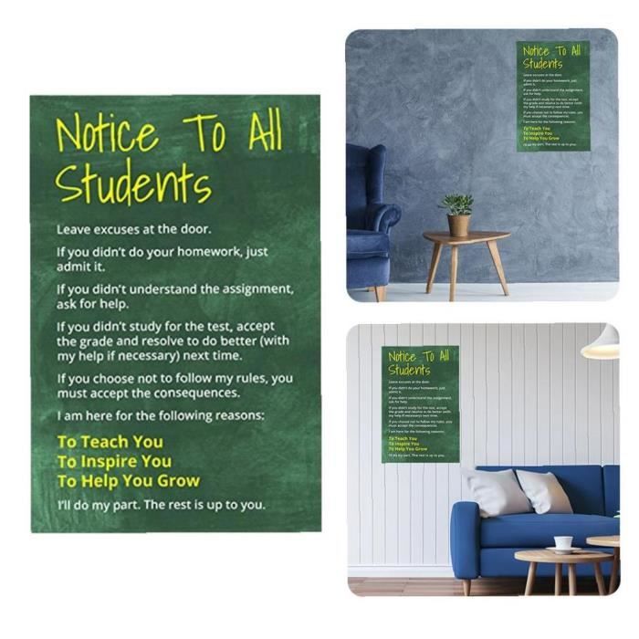 Affiche inspirante Poster de soie Poster à tous les étudiants Lettres d ...