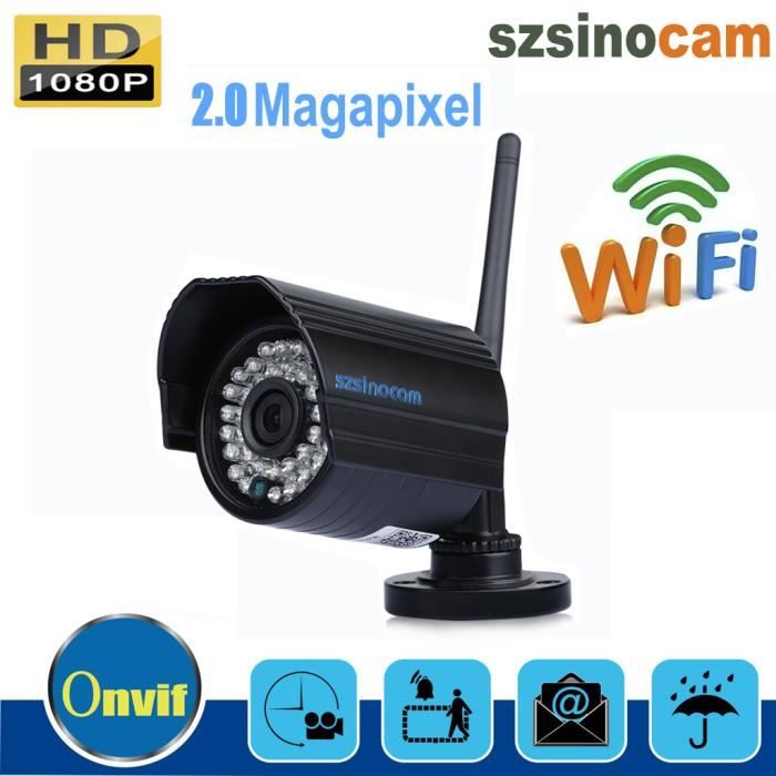 Szsinocam Caméra IP de Sécurité 1080P Étanche H.264 Sans fil 2.0 ...