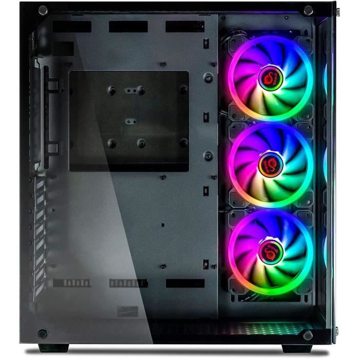Boîtier PC Gamer TALIUS Chronos - Verre trempé - 3 ventilateurs ARGB ...