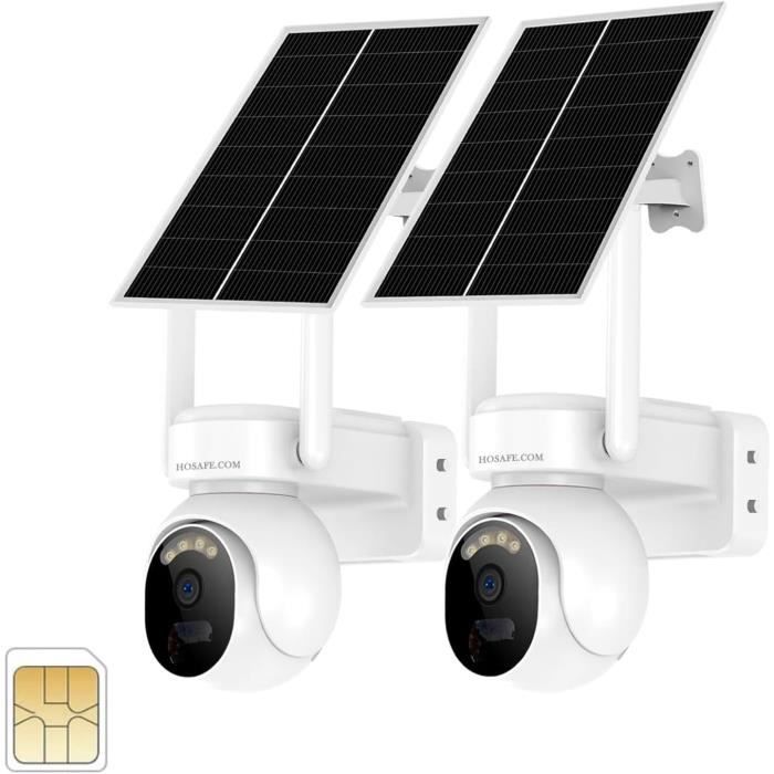 4G Lte Caméra Surveillance Extérieur Solaire Sans Fil, 2K Hd 4G Batterie Camera Avec Carte Sim ...