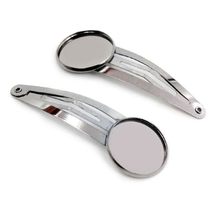 BROCHE,Gun Black-12mm--Épingle à cheveux en Bronze plaqué argent ...