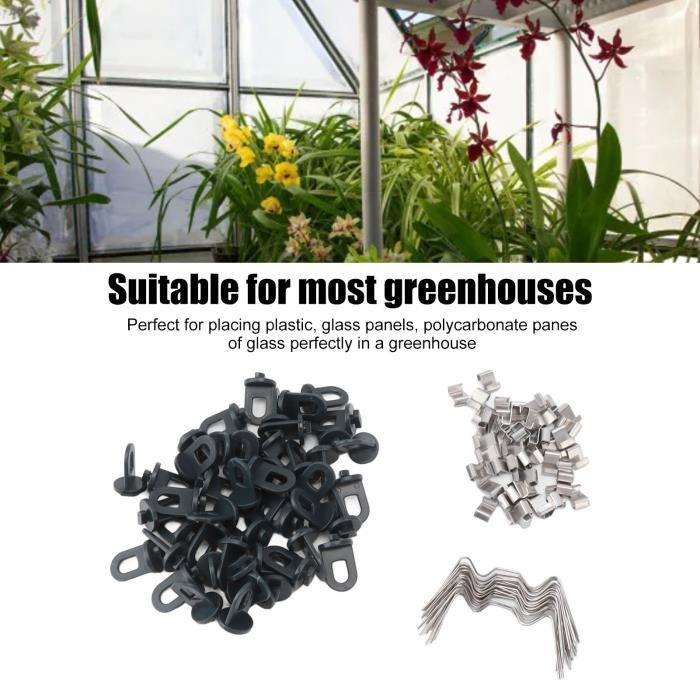 Clips de vitrage pour serre Kit de réparation de fenêtre de serre de 50 ...