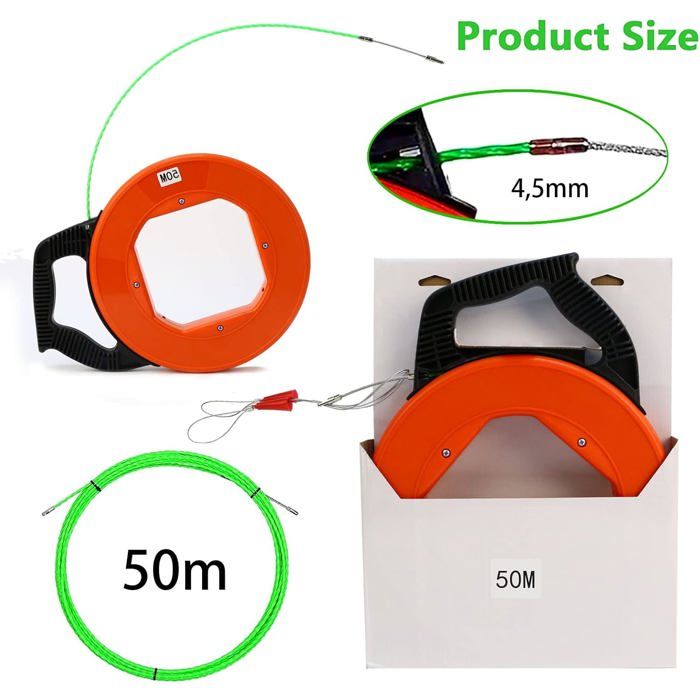 Tire Fil en Acier Aiguille Electricien 50m 4,5mm avec 2 Ressorts de ...