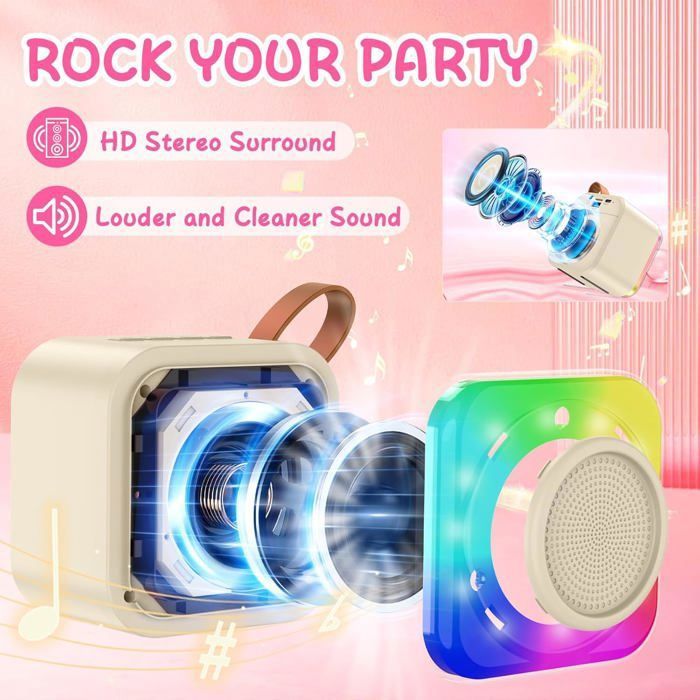 Microphone Karaoké Enfant sans Fil 2 Micros - Jouet Musical avec Effets ...