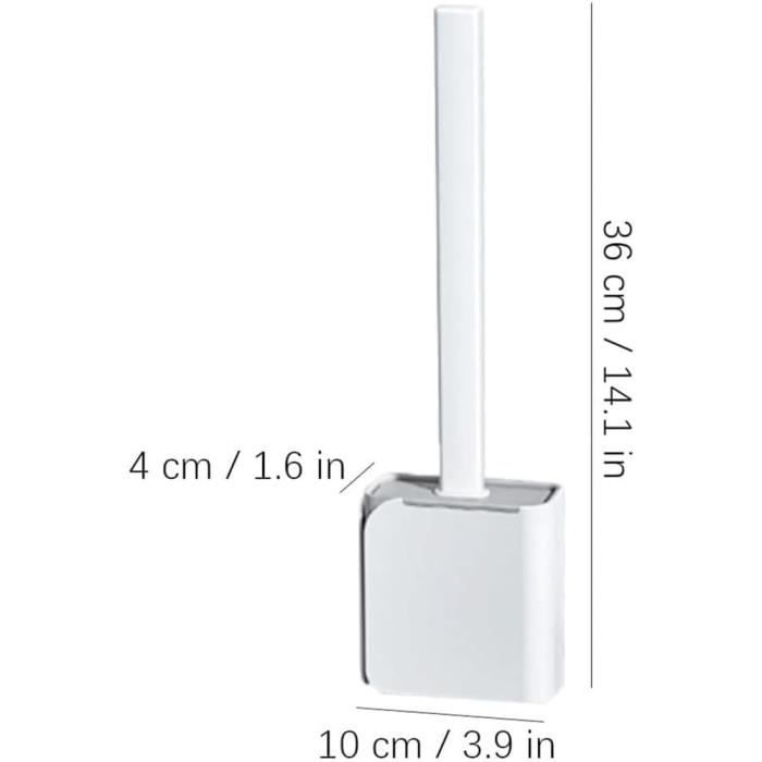 Lot de 2 brosses WC en silicone avec poils flexibles Avec support à séchage rapide Pour salle de ...