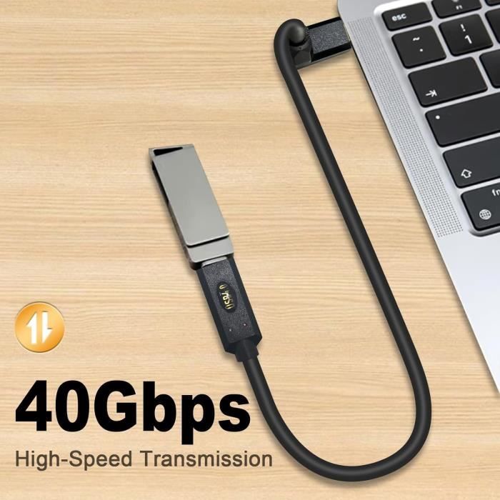 Câble D'Extension Usb 4 De 30 Cm, Câble Usb C Femelle 40 Gbit-S Vers Usb C Mâle, Câble Usb C 240 ...