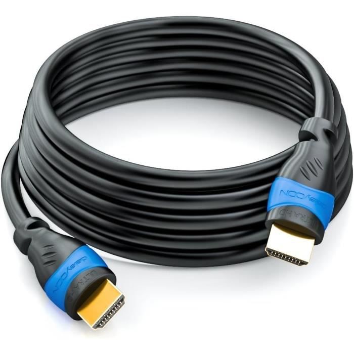 HDMI Set - 3 câbles HDMI 0,5m + 2 adaptateurs d'angle HDMI (90° + 270 ...