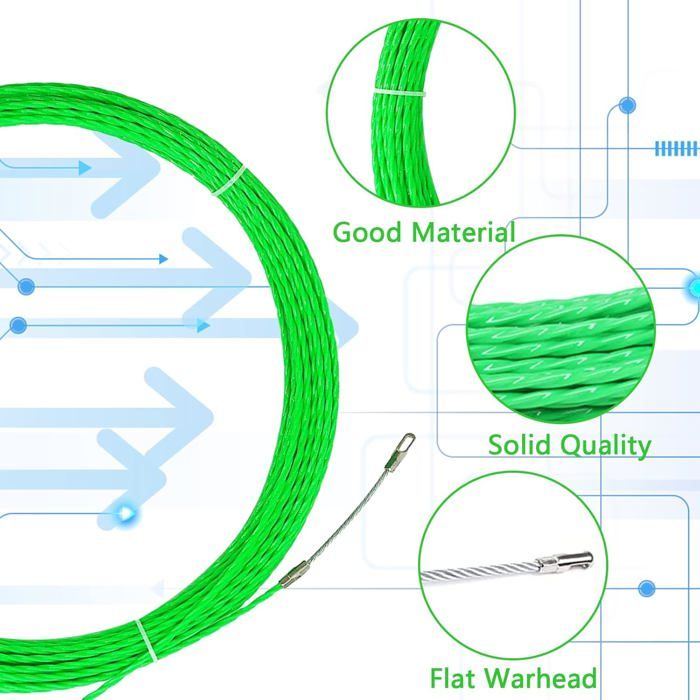 Tire Fil en Acier Aiguille Electricien 50m 4,5mm avec 2 Ressorts de ...