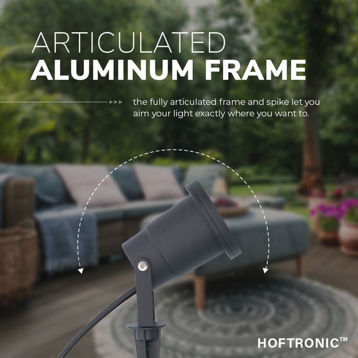 HOFTRONIC - Spot à Piquet LED - 9x 4W 6500K 345lm Orientable IP65 Noir ...